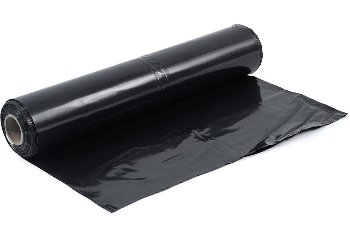 Fencer Wire 4 mil Black Plastic Sheeting, Heavy-Duty Plastic Sheet Roll, Multi-Purpose, 10' x ...